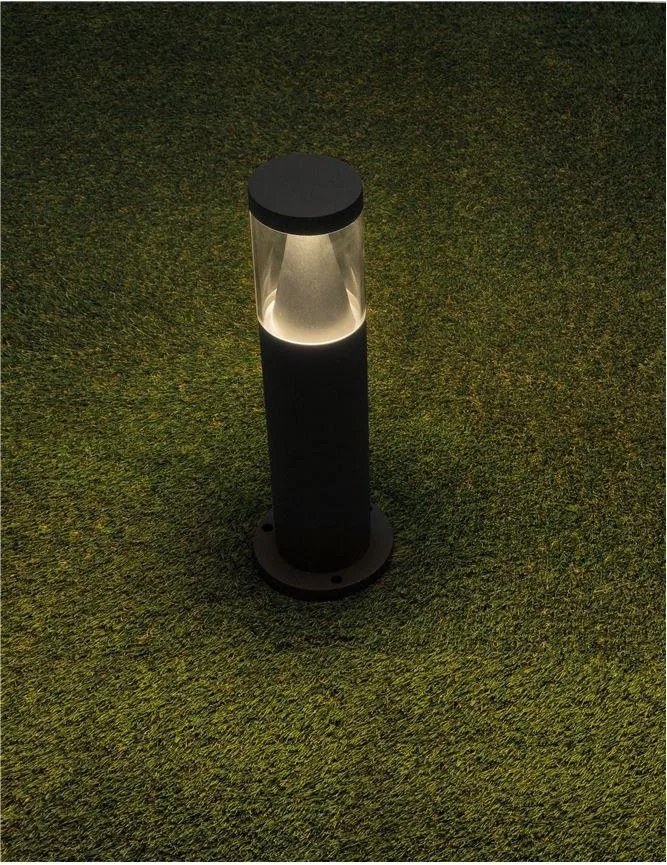 NV 9905025 Venkovní sloupkové svítidlo ROCK černý hliník stříbrný hliník a čirý akryl LED 8W 3000K 220-240V 120st. IP65 - NOVA LUCE