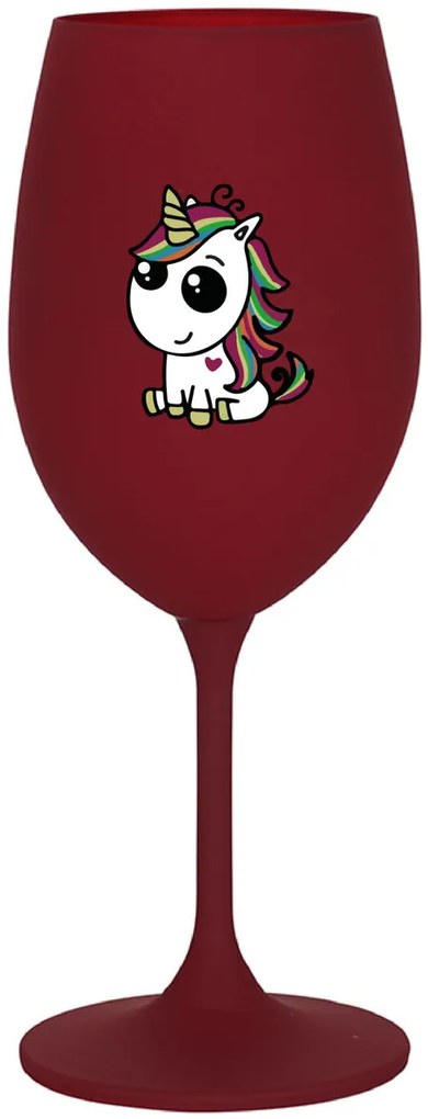 DUHOVÝ JEDNOROŽEC - bordo sklenice na víno s nápisem 350 ml