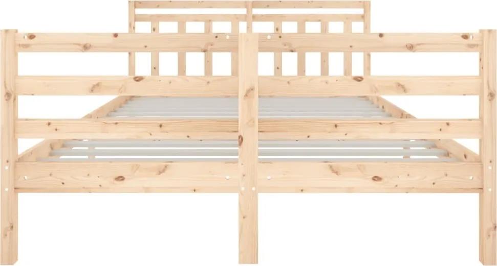 vidaXL Rám postele 135 x 190 cm Double masivní dřevo [3100632] Barva: Bílá