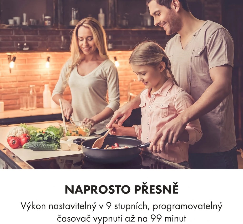 Klarstein Delicatessa 3, indukční varná deska, 5800 W, 3 zóny, sklokeramika, černá