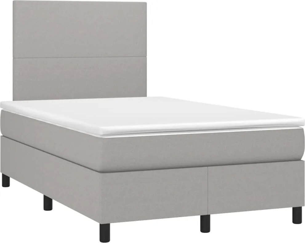 Box spring postel s matrací světle šedá 120 x 200 cm textil 3141601