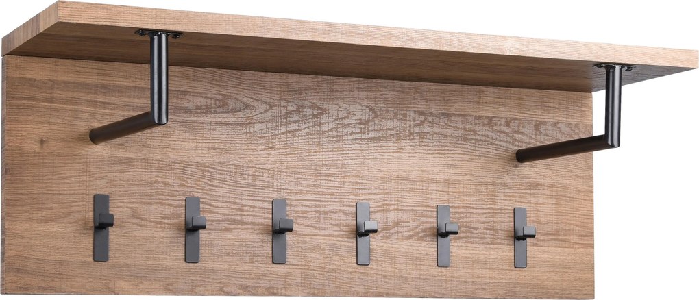 XXXLutz ŠATNÍ PANEL, černá, barvy dubu, 80/30/26 cm - Šatní panely - 001815026501