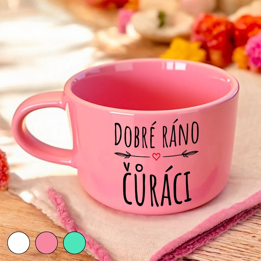 Ahome CZ Hrnek makronka - Dobré ráno čůráci Vyberte barvu: Růžová