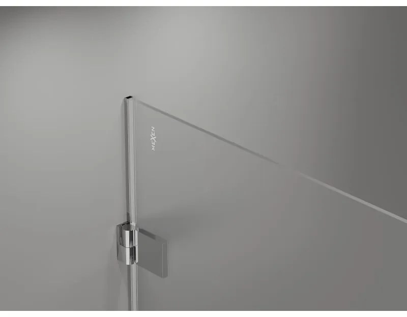 Mexen Lunar-B Duo, výklopný sprchový kout 85 x 85 cm, 8mm čiré sklo, chromový profil, 832-085L-085P-01-00