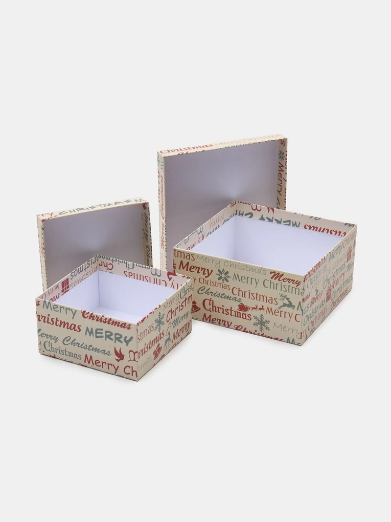 Sinsay - Vánoční dárkové krabice s potiskem „Merry Christmas“ 2 pack - vícebarevná