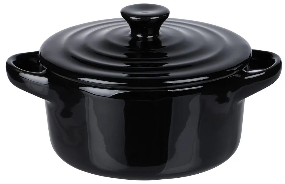 C'EST SI BON Mini zapékací miska s pokličkou kulatá - černá