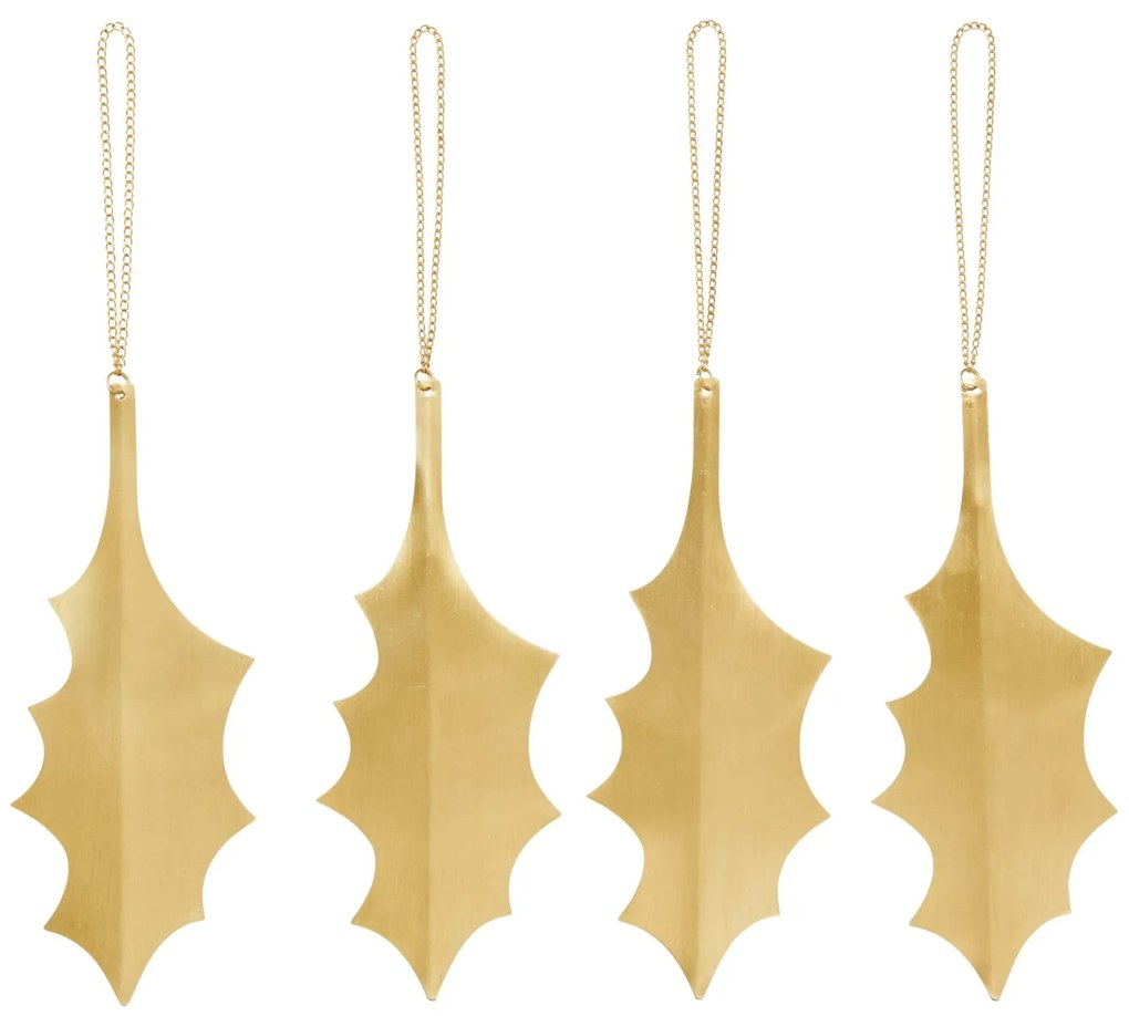 Vánoční ozdoby Holly Leaf Brass ferm LIVING