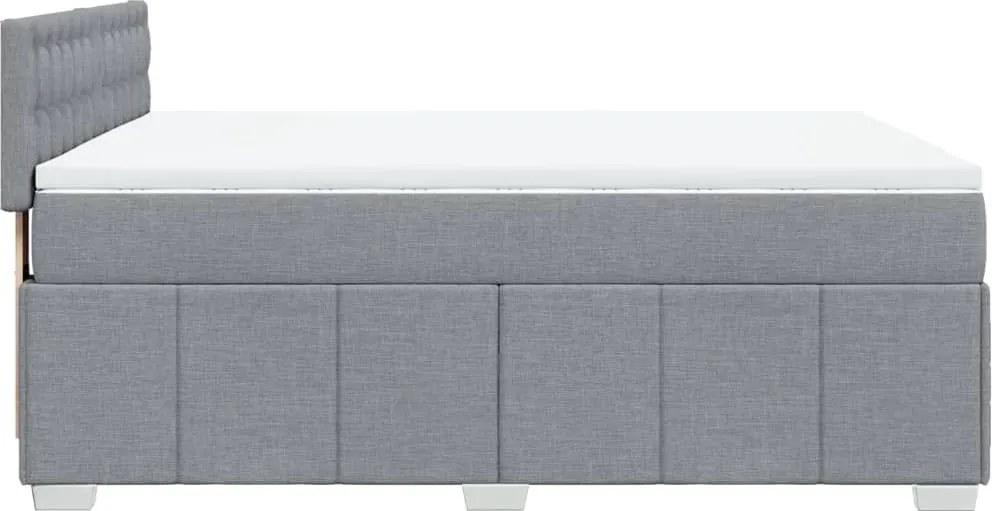 Box spring postel s matrací světle šedá 140 x 190 cm textil 3287077