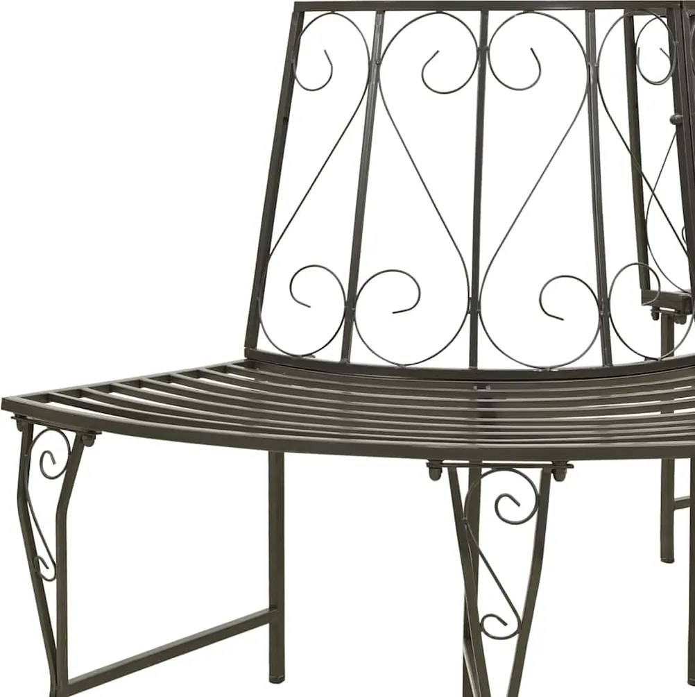Polokruhová zahradní lavice kolem stromu 160 cm ocel 313034