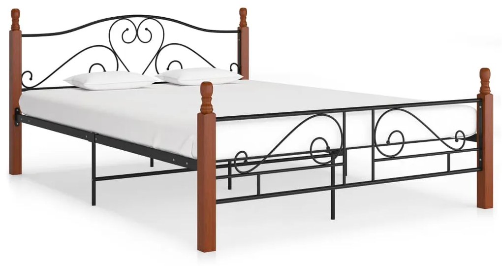 324935 vidaXL Rám postele černý kovový 140 x 200 cm