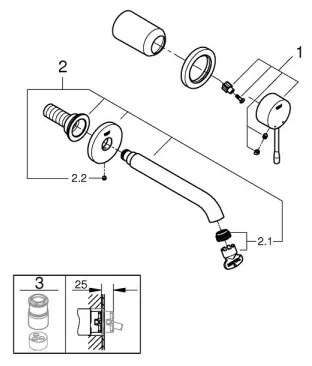GROHE 19408DC1 - Umyvadlová baterie ESSENCE 183 mm nerez