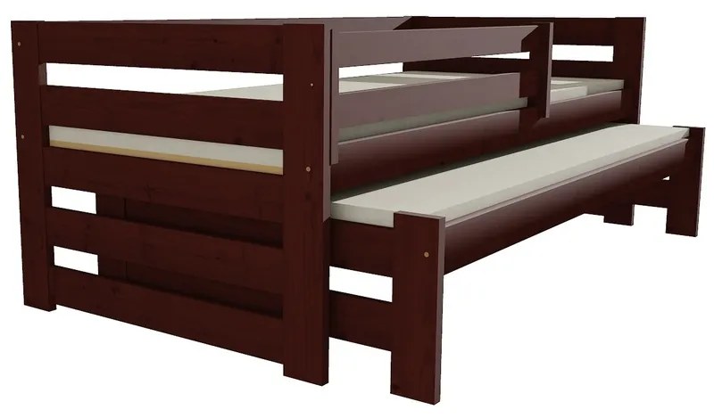 Vomaks Dětská postel s výsuvnou přistýlkou DPV 007 80 x 190 cm moření ořech