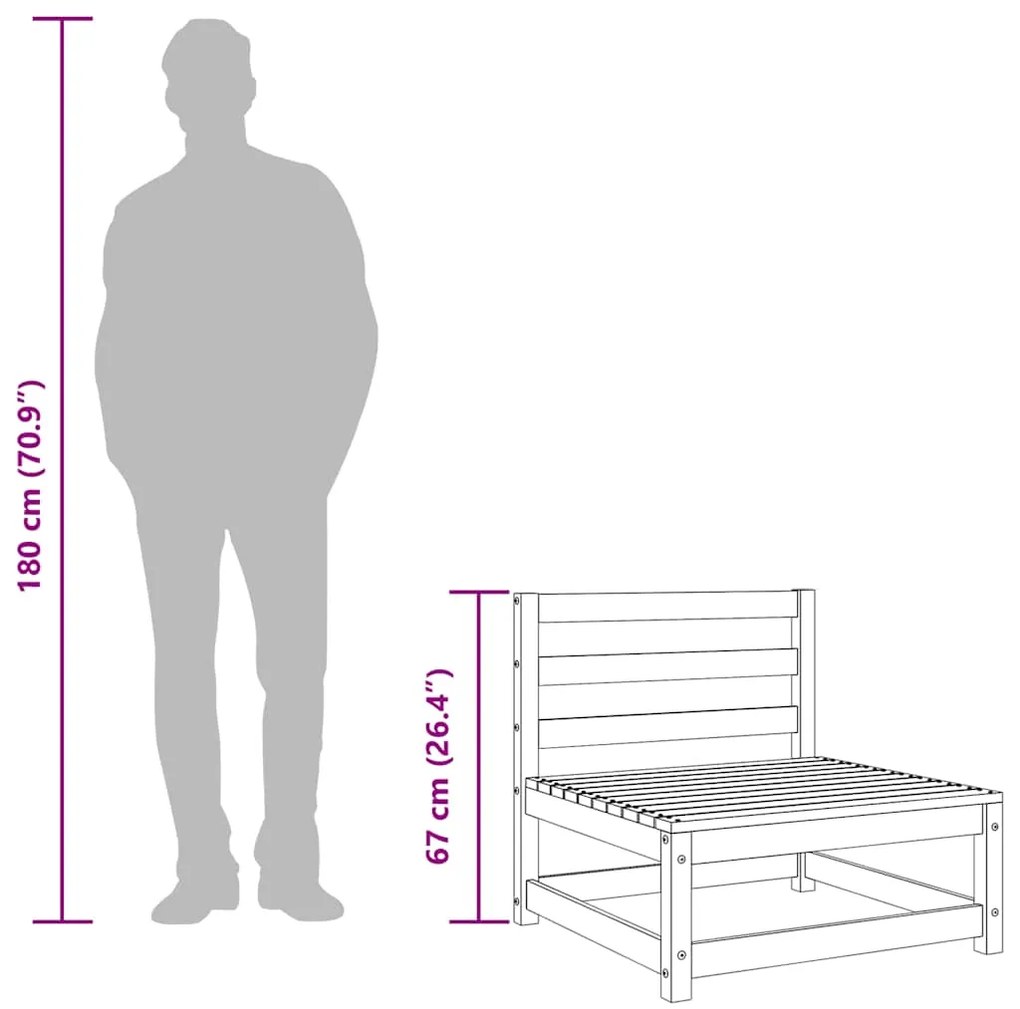 vidaXL Marketos Zahradní středové pohovky 2 ks bílé masivní borové dřevo