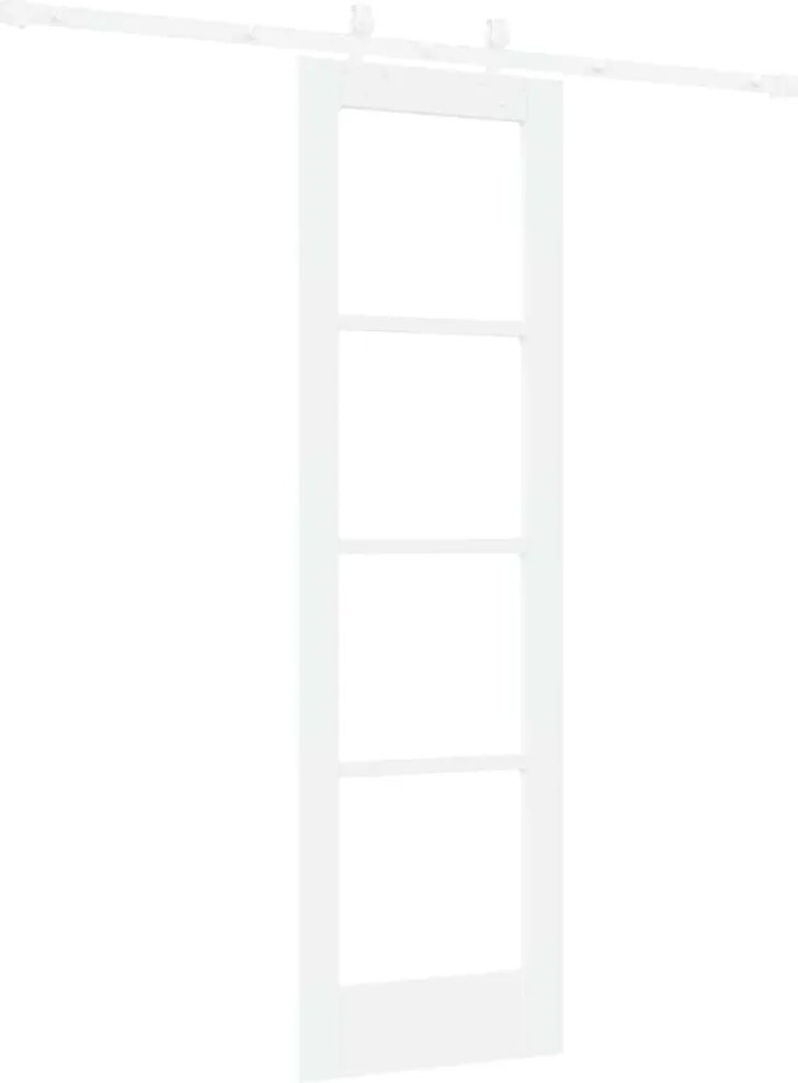 Posuvné dveře 61 x 198,5 cm Masivní borové dřevo a sklo Bílá 3332210