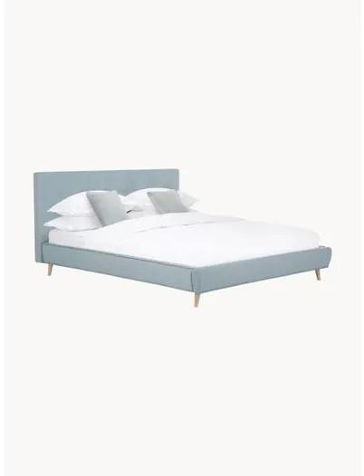 Čalouněná postel's dřevěnými nohami Moon
