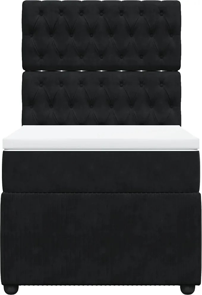 Box spring postel s matrací černá 80 x 200 cm samet 3294498
