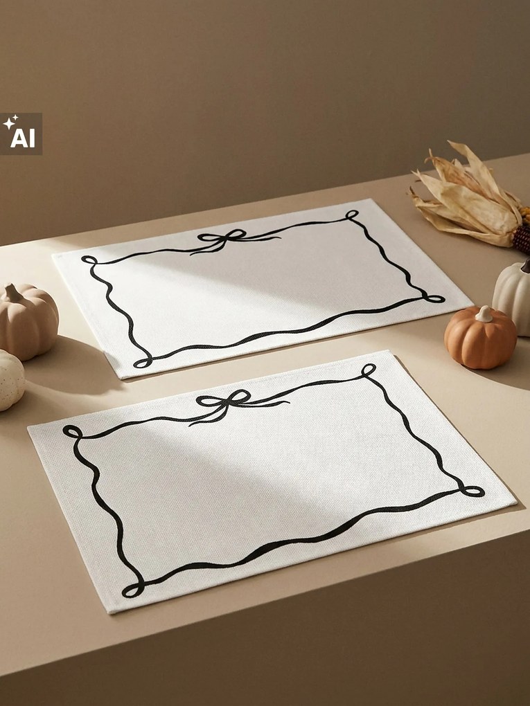 Sinsay - Prostírání na stůl s halloweenským motivem 2 ks - oranžová