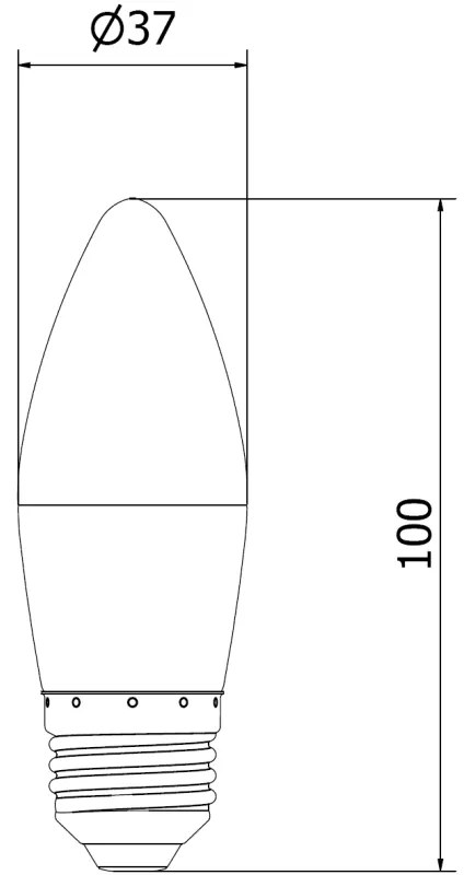 Mexen Nova, LED žárovka E14, C37, 5W, Teplá - 3000K, 525 lm - L102-E14-0530-01