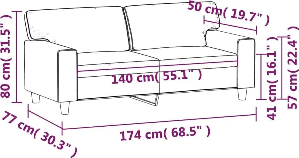 vidaXL 2místná pohovka 140 cm umělá kůže [359417] Barva: cappuccino