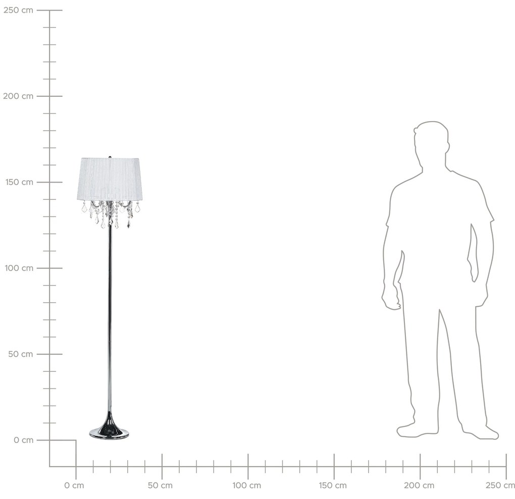 Kovová stojací lampa 165 cm bílá EVANS Beliani