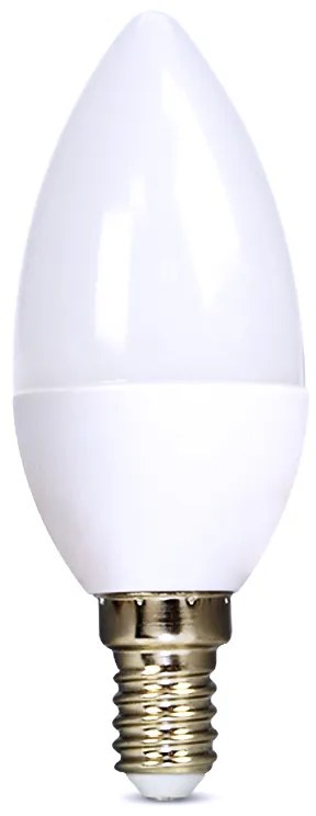 SOLIGHT LED žárovka svíčka matná C37 6W, E14, 4000K, 510lm