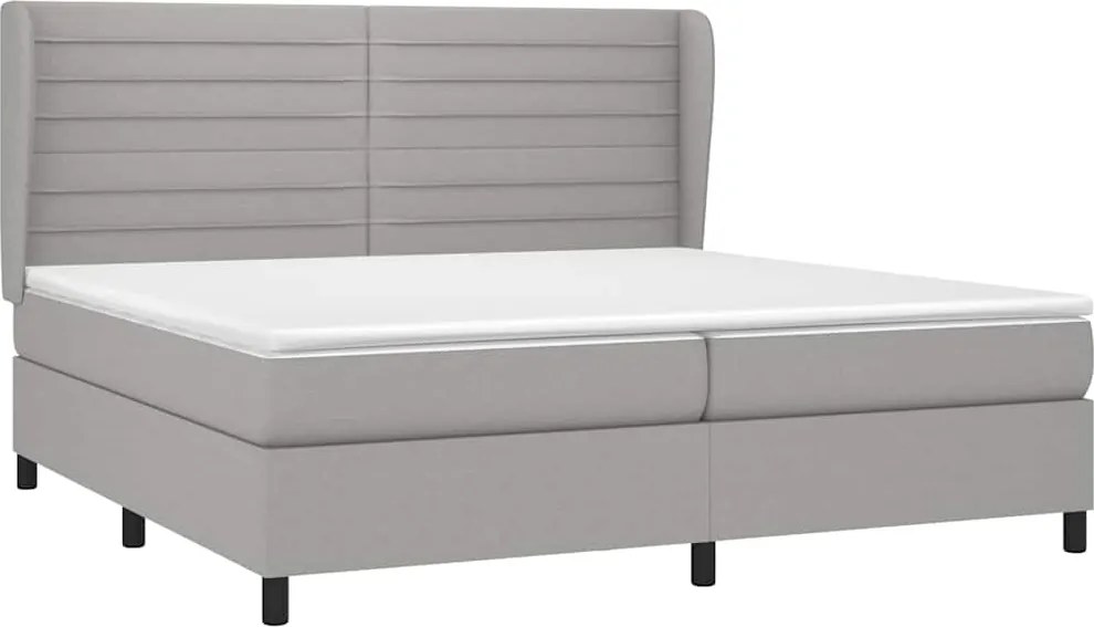 Box spring postel s matrací světle šedá 200 x 200 cm textil 3128069
