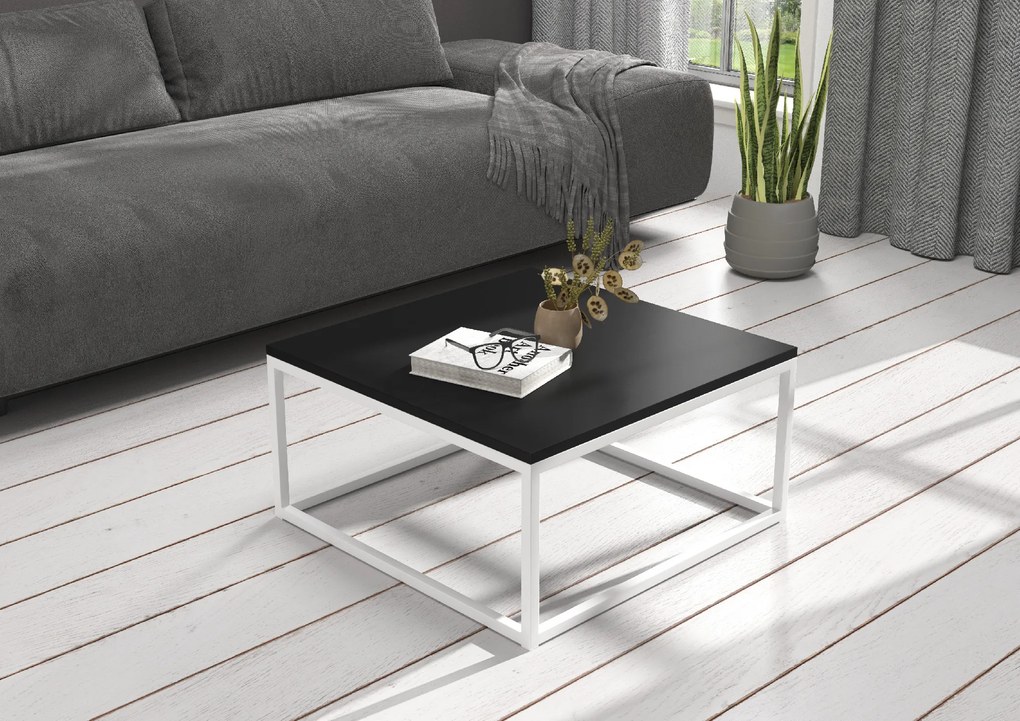ADRK Furniture Konferenční stolek BELTEN 65x65 CT-BEL-W-B