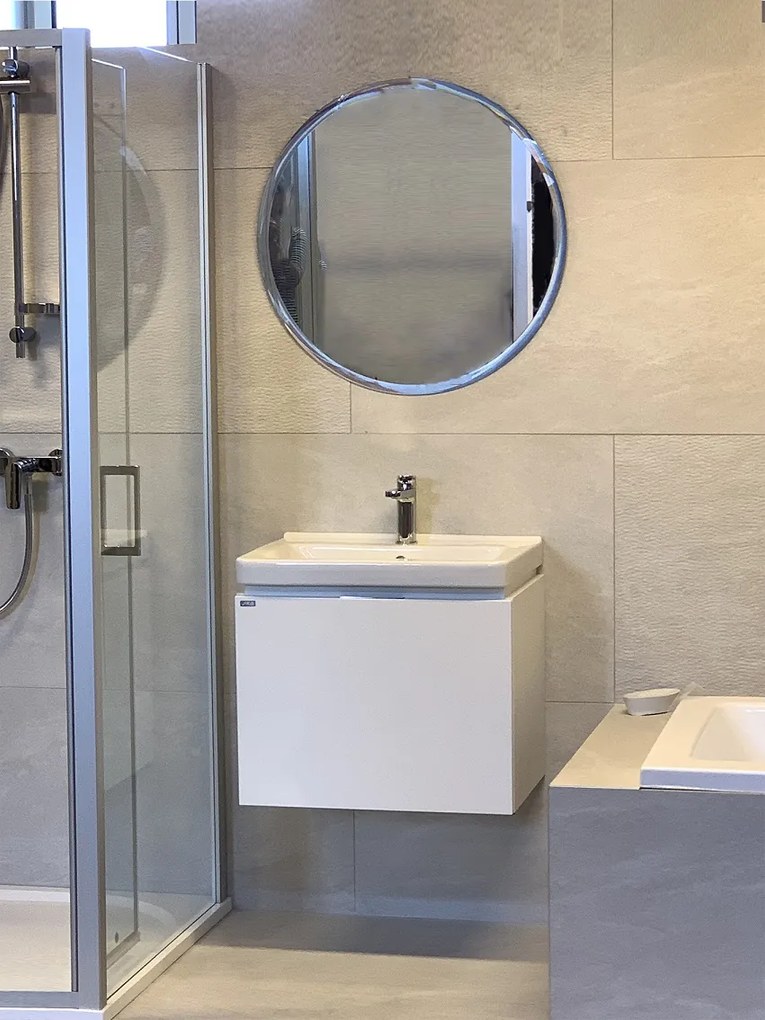 Zrcadlo do koupelny na zeď do pokoje do ložnice do předsíně na chodbu kulaté oválné tvarové AQUAMARIN - kruh průměr 70cm s fazetou 25mm SP70F