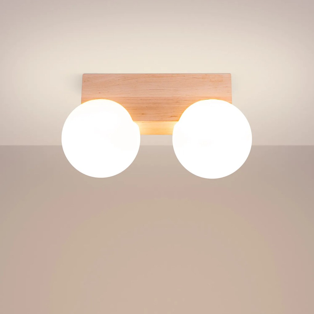 Sollux Lighting Stropní svítidlo BULBO 2 přírodní dřevo