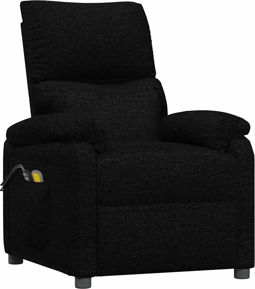 Elektrické masážní křeslo černé textil 3098433