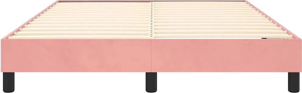 Rám postele s boxspringem růžový 140 x 190 cm samet 3120771