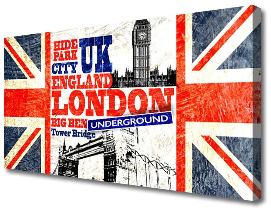 Obraz na plátně Londýn Vlajka Umění 100x50cm