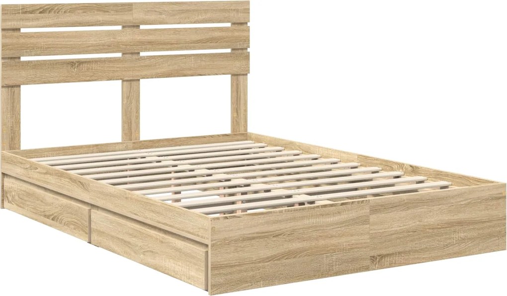 Postel s úložným prostorem se zásuvkou Sonoma dub 160 x 200 cm 3411555