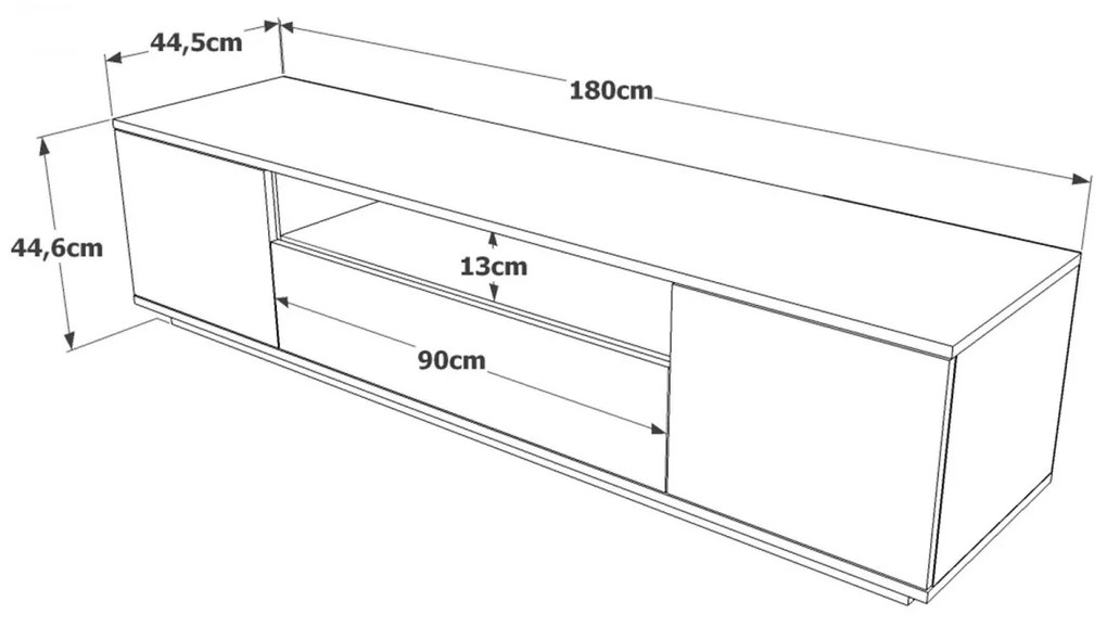 TV stolek FREE 7 180 cm borovice/bílý