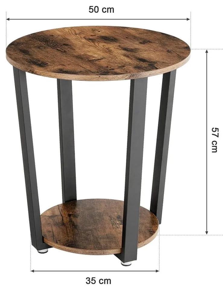 Artenat Odkládací stolek Stella, 57 cm, hnědá / černá