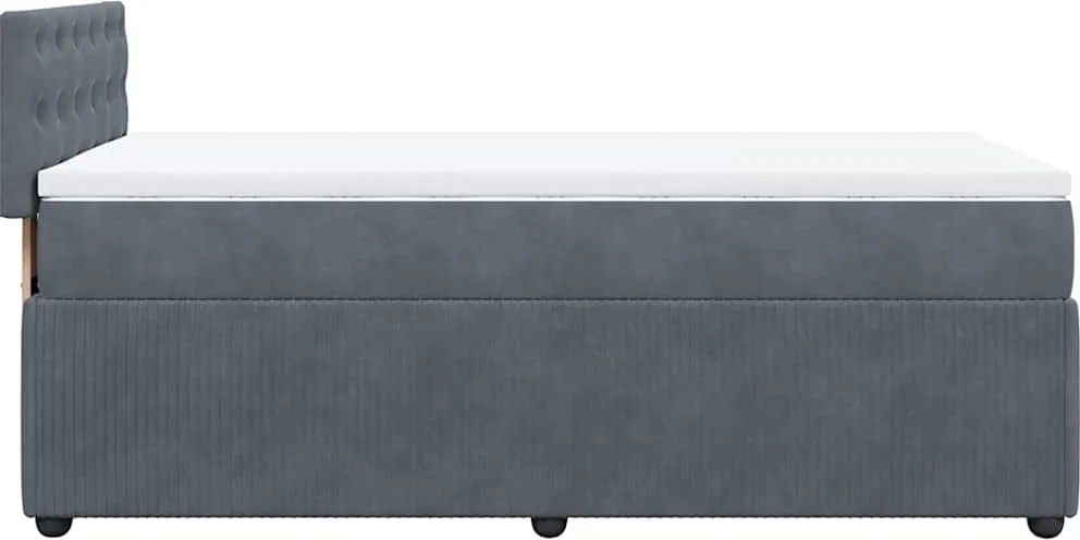Box spring postel s matrací tmavě šedá 90x200 cm samet 3289939
