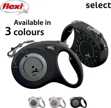 Flexi Select M pásek 7m černo-šedé / Vodítko