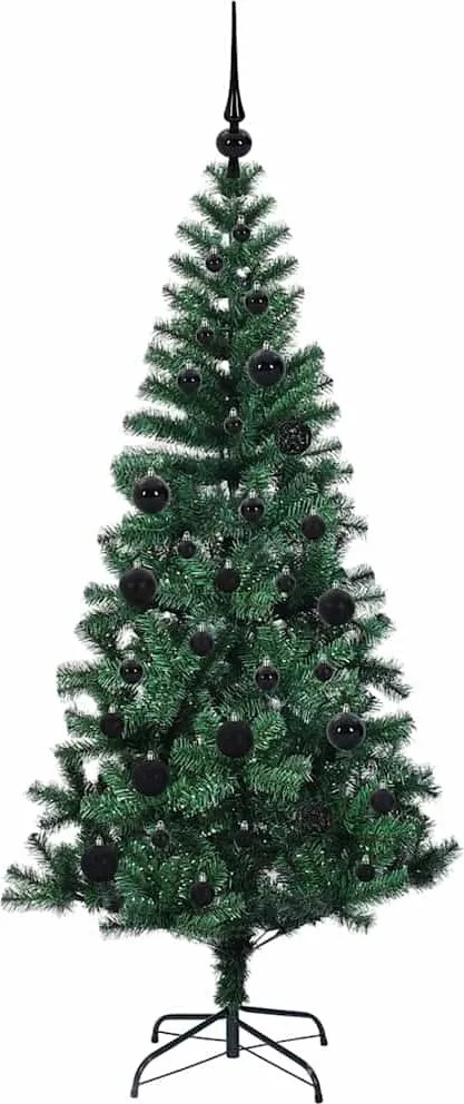 Umělý osvětlený vánoční stromeček Zelená 150 cm PVC a kov 3396750