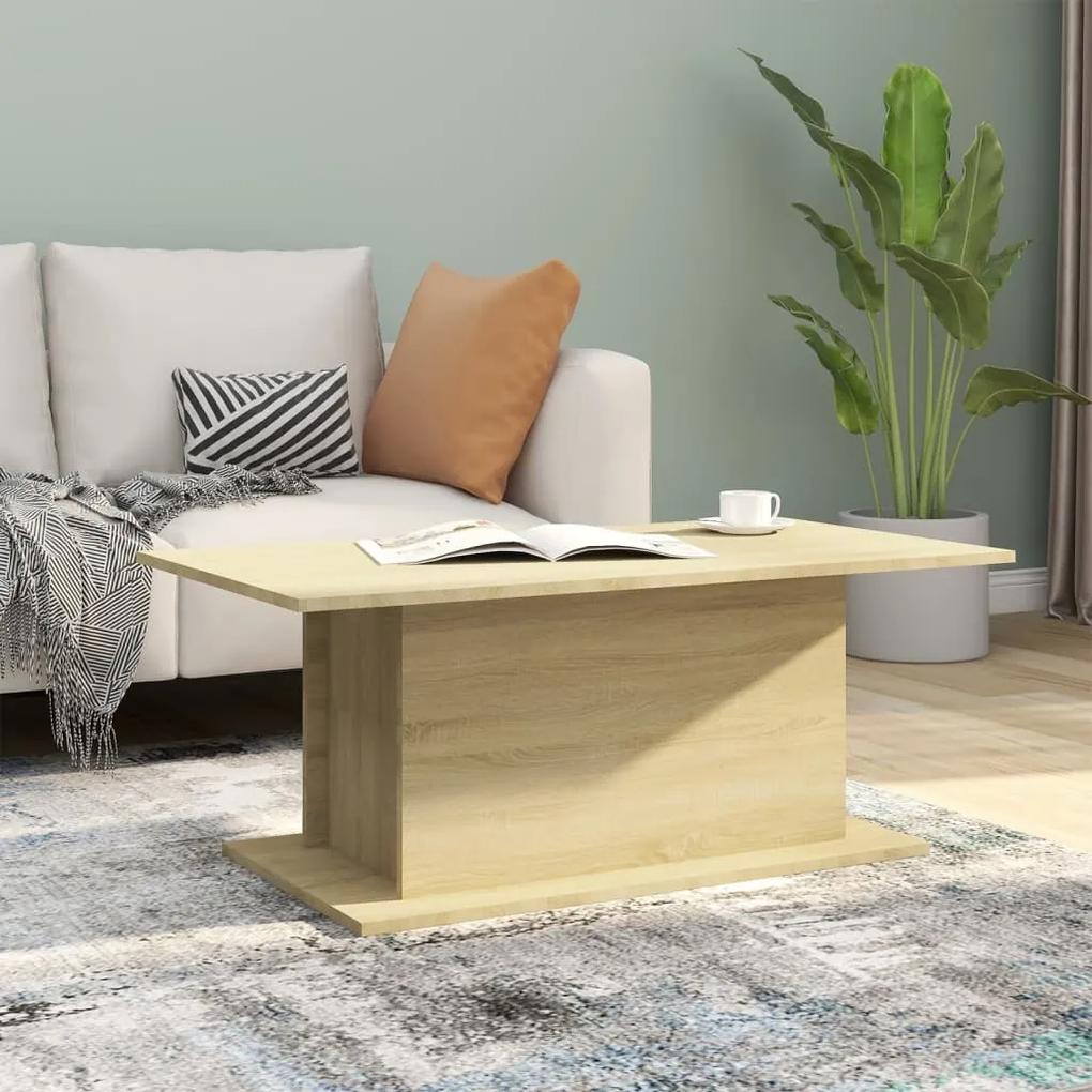 Konferenční stolek dub sonoma 102x55,5x40 cm kompozitní dřevo - Default Title