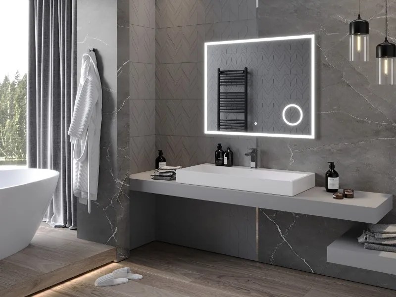 Mexen Kala koupelnové zrcadlo s osvětlením a kosmetickým zrcátkem 100 x 80 cm, LED 6000K, proti mlze - 9820-100-080-611-00