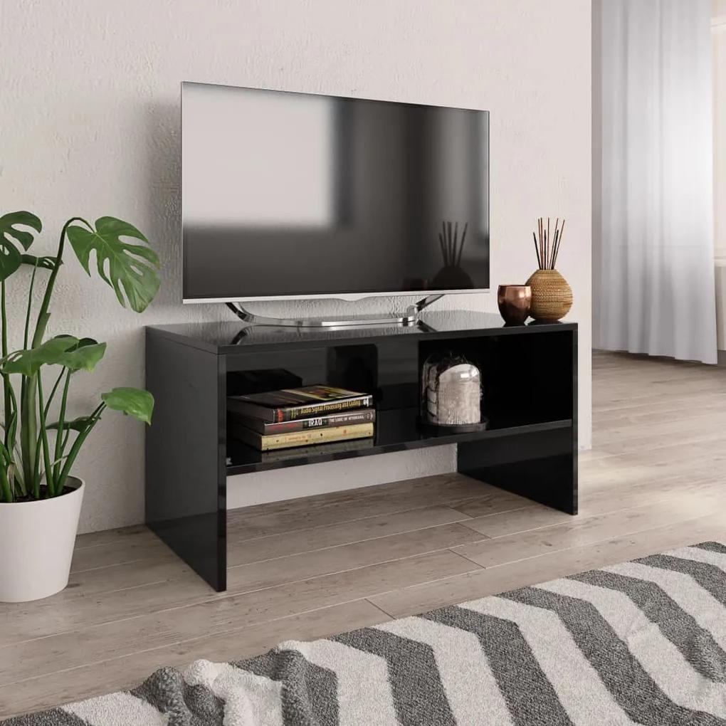800061 vidaXL TV stolek černý s vysokým leskem 80 x 40 x 40 cm dřevotříska