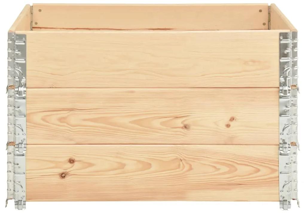 Paletové nástavce 3 ks 100 x 100 cm masivní borové dřevo,  310057