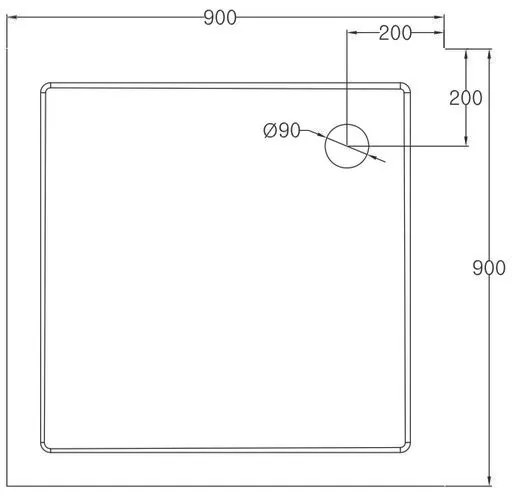 Mereo Kora sprchový set čtvercový kout 90 cm sklo Grape vanička sifon bílá CK34101ZN