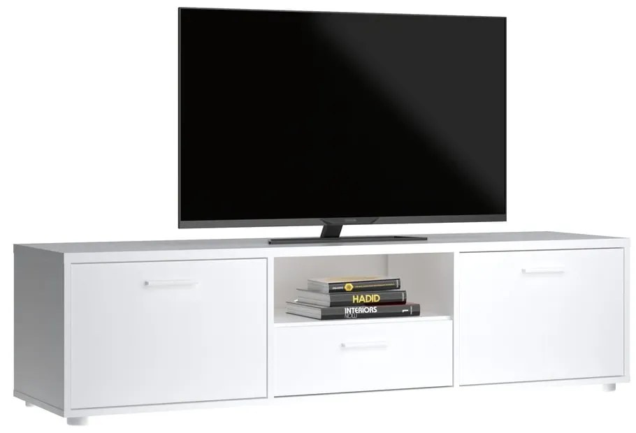 Bílý TV stolek 147x38 cm Media – Tvilum
