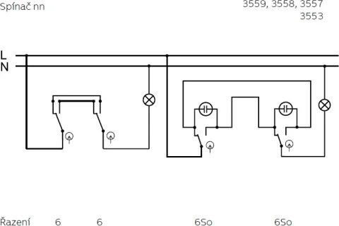 ABB Levit M vypínač č.6 IP44 3559H-A06940 63 onyx/kouřová černá