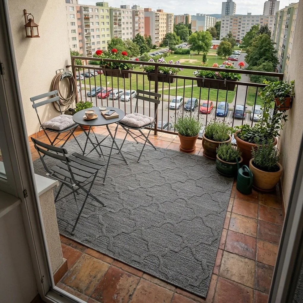 Ayyildiz, Kusový koberec Patara 4951 Grey – na ven i na doma, 200x290, šedá, chodba / předsíň