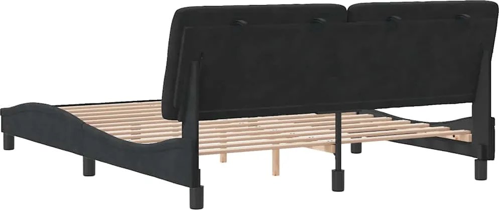 Rám postele bez matrace černý 160 x 200 cm samet 3207931