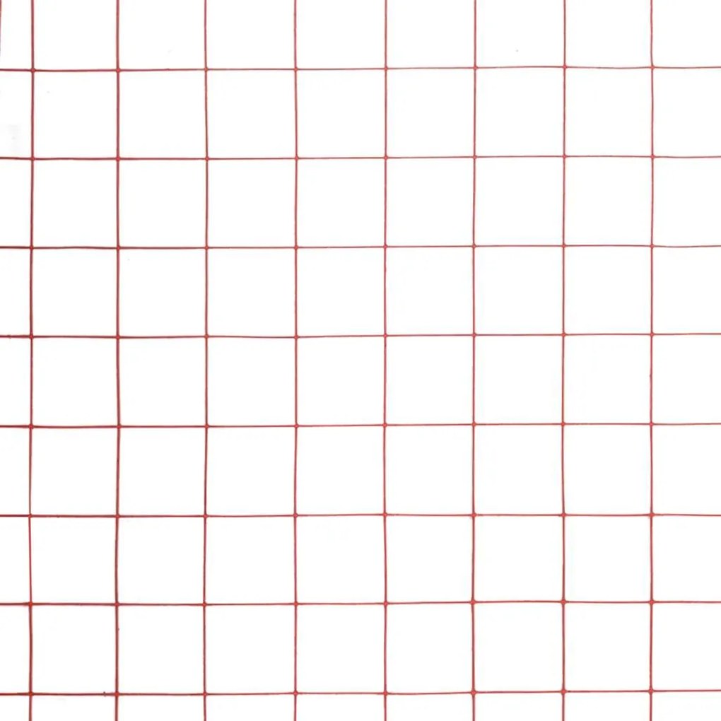 Pletivo ke kurníku ocel PVC vrstva 10 x 1 m červené 143660
