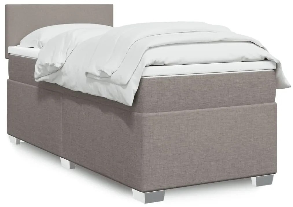 Box spring postel s matrací taupe 90x190 cm textil 3285740
