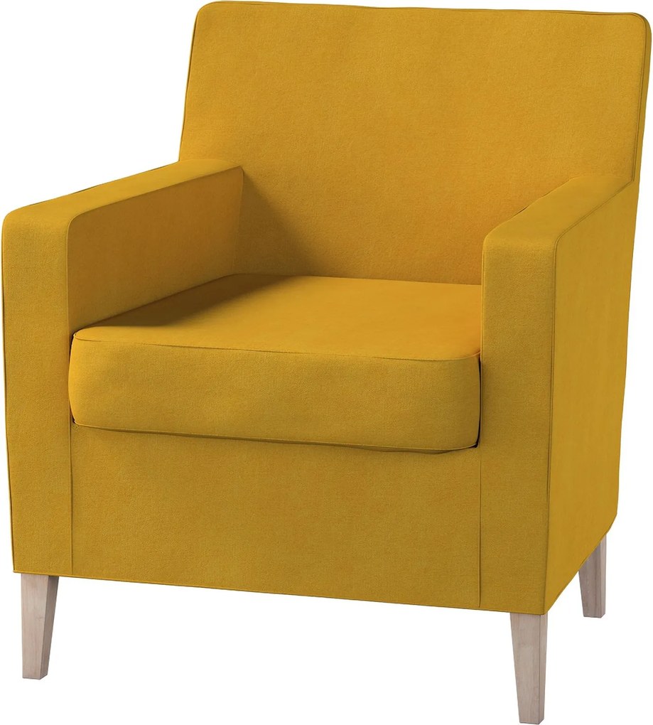 Potah na křeslo IKEA Karlstad barva žlutá látka pletený vzor